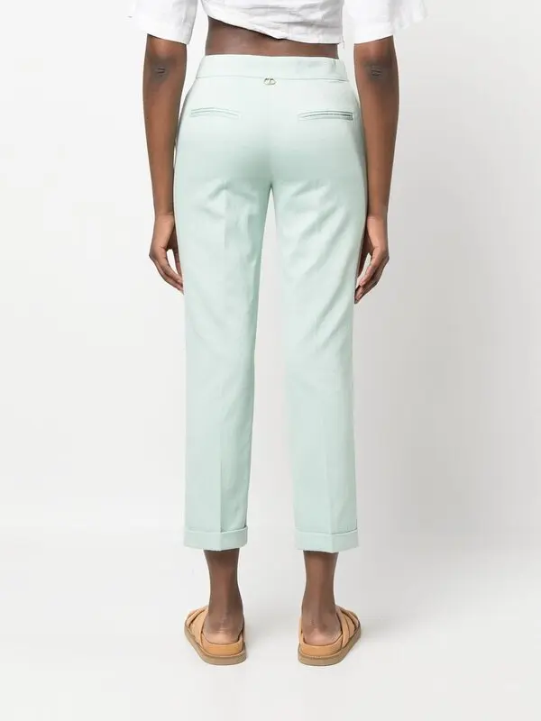 TWINSET Cropped Straight-leg Trousers - Green