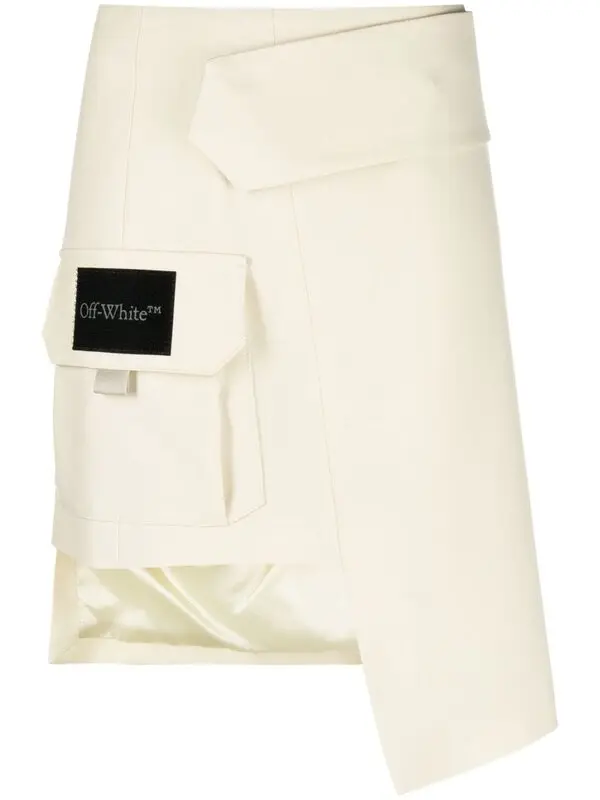 Off-White Asymmetric Mini Skirt - Neutrals