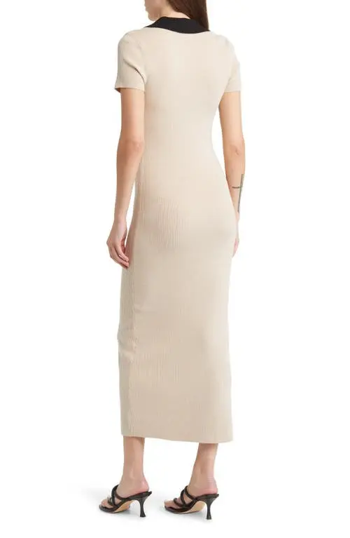 strapless open back dress CREAM SHORT SLEEVE PULLOVER MINI DRESS W/RIB KNIT COLLAR & POCKETS – Pharm  Favorites by Economy Pharmacy main image 1