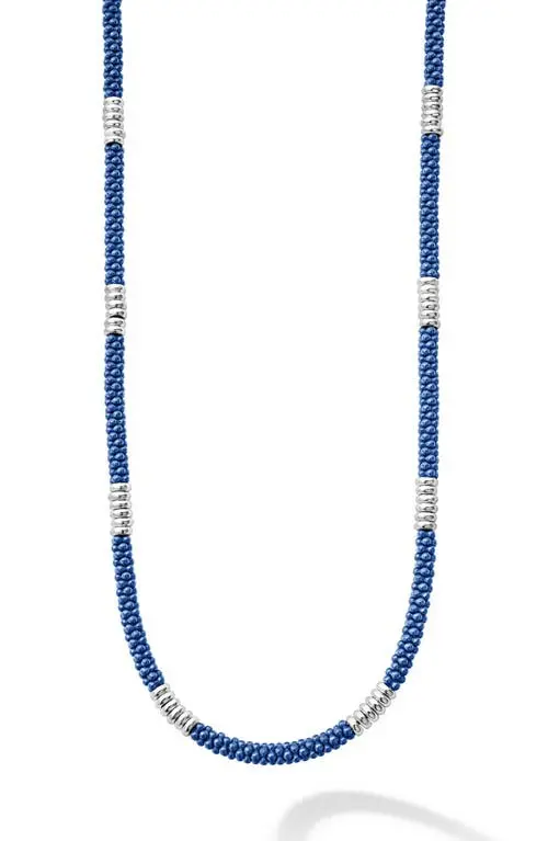 Lagos Caviar Ceramic Beaded Necklace - Blue