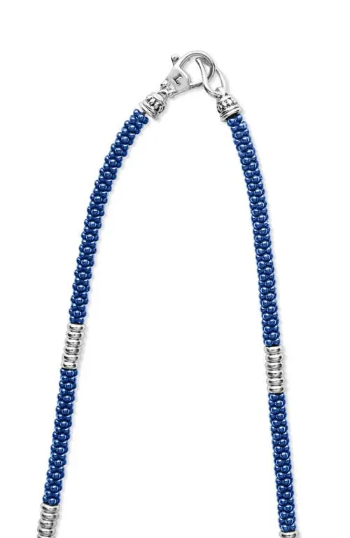Lagos Caviar Ceramic Beaded Necklace - Blue