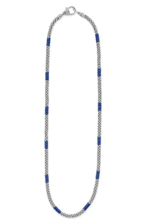 Lagos Caviar Ceramic Station Necklace - Blue