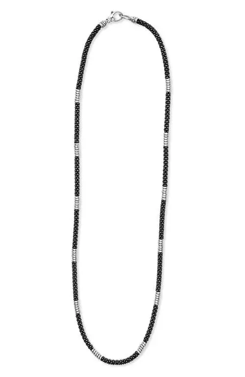 Lagos Caviar Ceramic Station Necklace - Black
