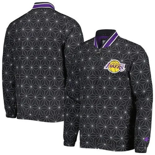 STARTER Los Angeles Lakers In-field Play Fashion Satin Full-zip Varsity Jacket - Black