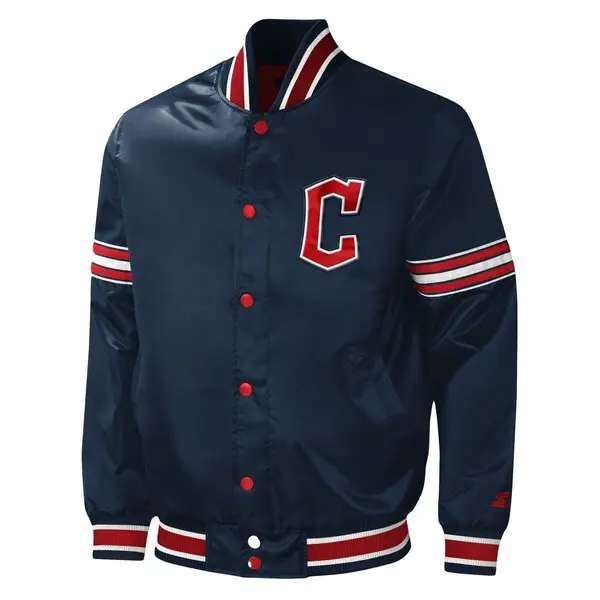 STARTER Cleveland Guardians Midfield Satin Full-snap Varsity Jacket