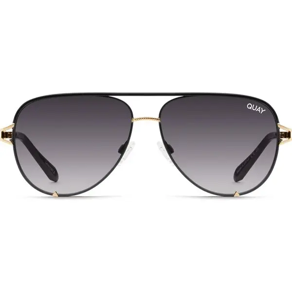 Quay High Key Twist 60mm Gradient Aviator Sunglasses - Black/smoke