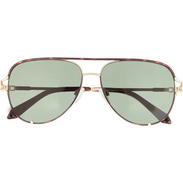 Quay High Key Twist 60mm Gradient Aviator Sunglasses - Dark Tort/green