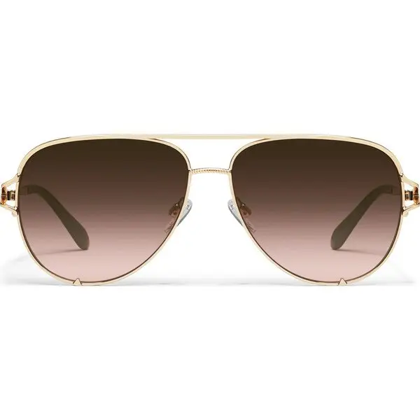 Quay High Key Twist 60mm Gradient Aviator Sunglasses - Gold/brown Rose