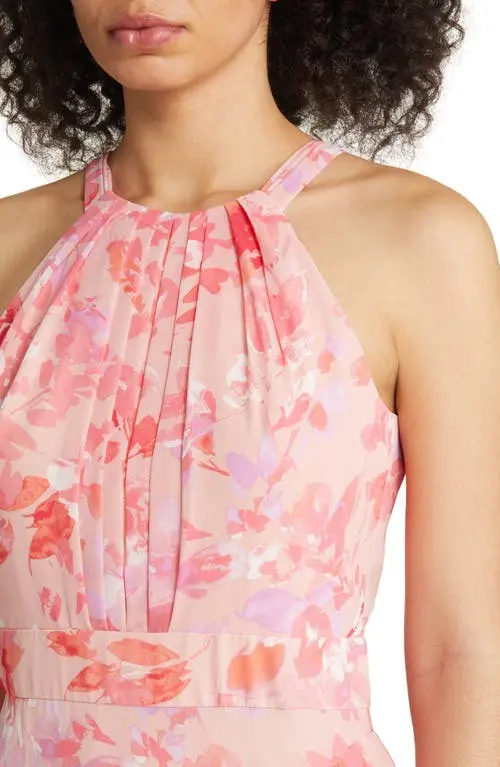 eliza j pink chiffon dress Eliza J Flutter Chiffon Maxi Dress - Blush