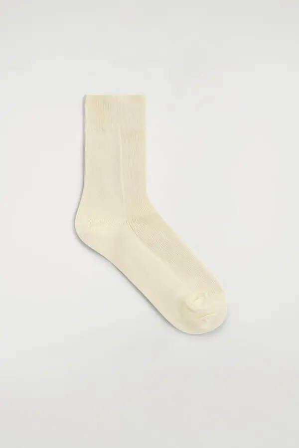 Cos 2-pack Ribbed Ankle Socks - White