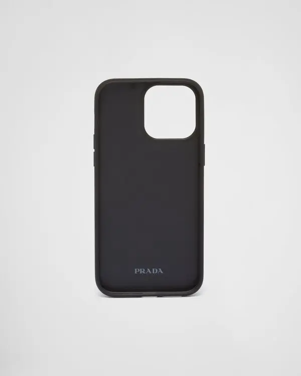 Prada Leather Cover For Iphone 14 Pro Max - Black | Editorialist