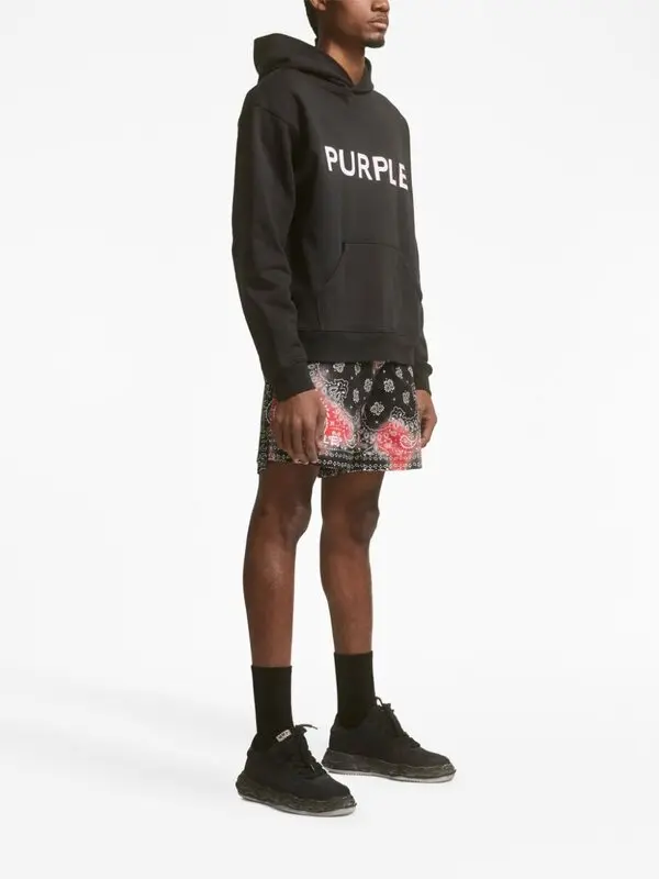 PURPLE BRAND Paisley-print Bleached Shorts