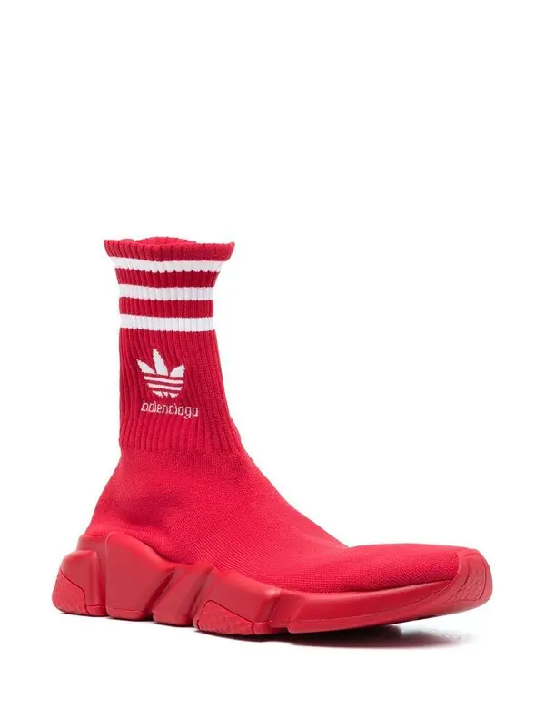 Balenciaga X Adidas Speed Sock-style Sneakers - Red