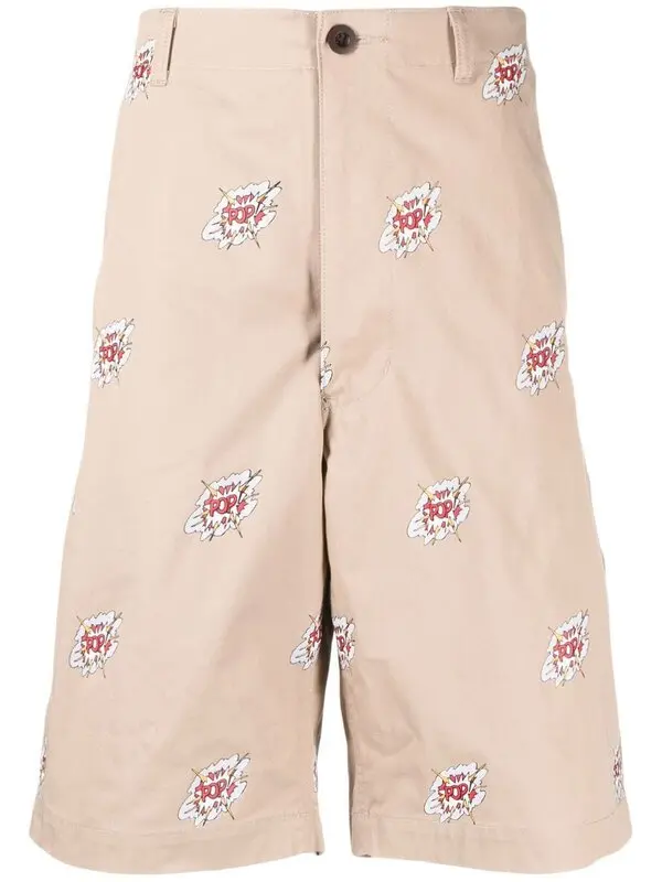 Junya Watanabe Graphic-print Cotton Shorts
