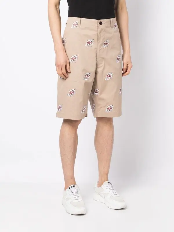 Junya Watanabe Graphic-print Cotton Shorts