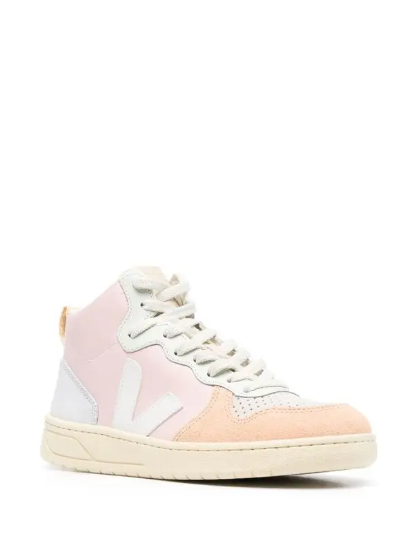 VEJA V-15 Leather Sneakers - Pink