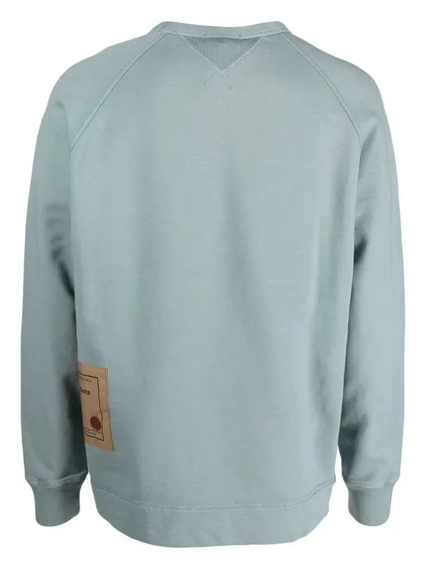 TEN C Cotton Sweatshirt With Logo Patch - Grey