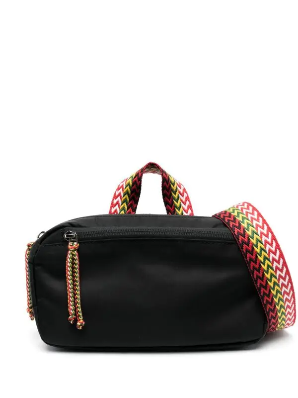 LANVIN Chevron Woven Pattern Belt Bag - Black