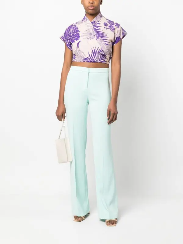 Pinko High-rise Straight-leg Trousers - Blue