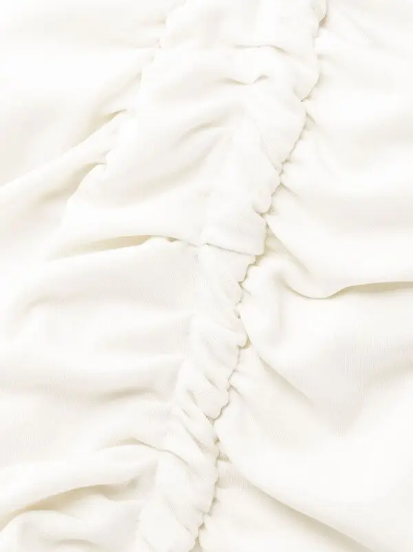Off-White Asymmetric Ruched Minidress - Neutrals