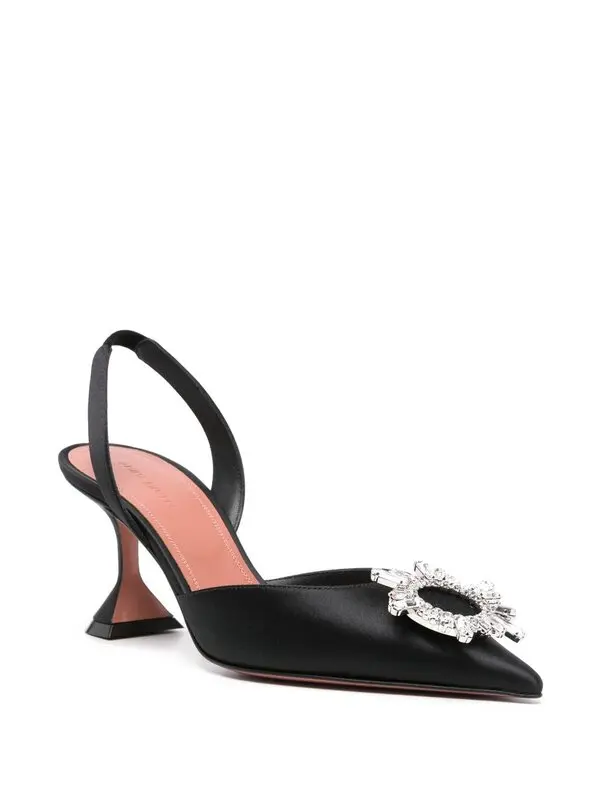 Amina Muaddi Begum 70mm Slingback Pumps - Black