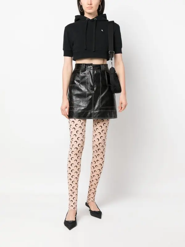 Raf Simons Cropped Short-sleeve Hoodie - Black