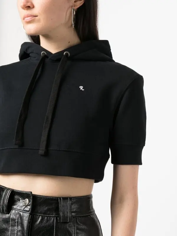Raf Simons Cropped Short-sleeve Hoodie - Black