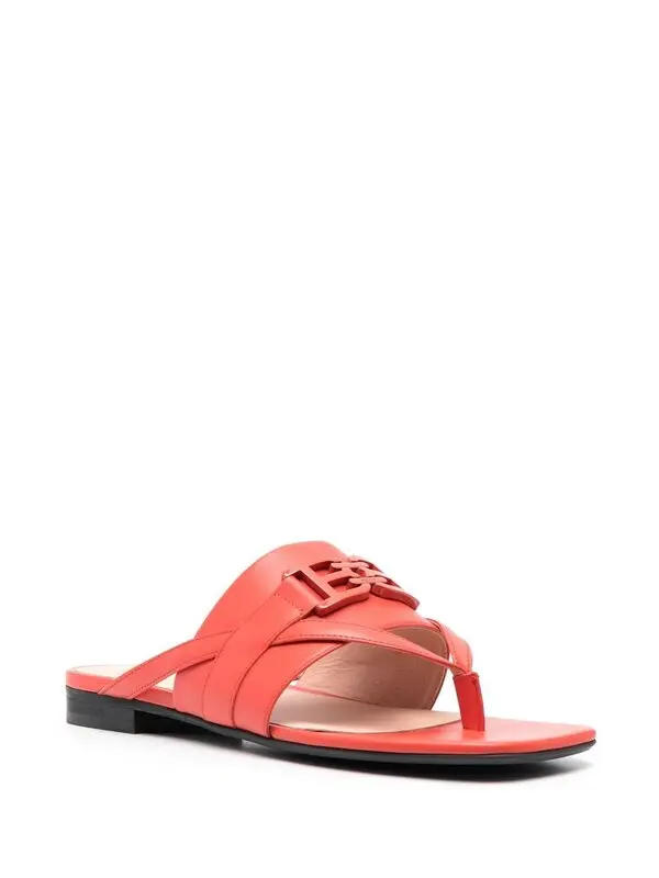 Bally Logo-embellished Leather Sandals - Orange