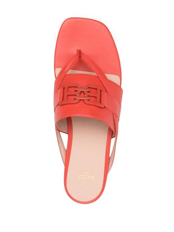 Bally Logo-embellished Leather Sandals - Orange