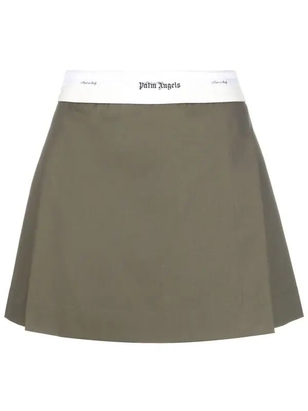 Palm Angels Pleated A-line Miniskirt - Green