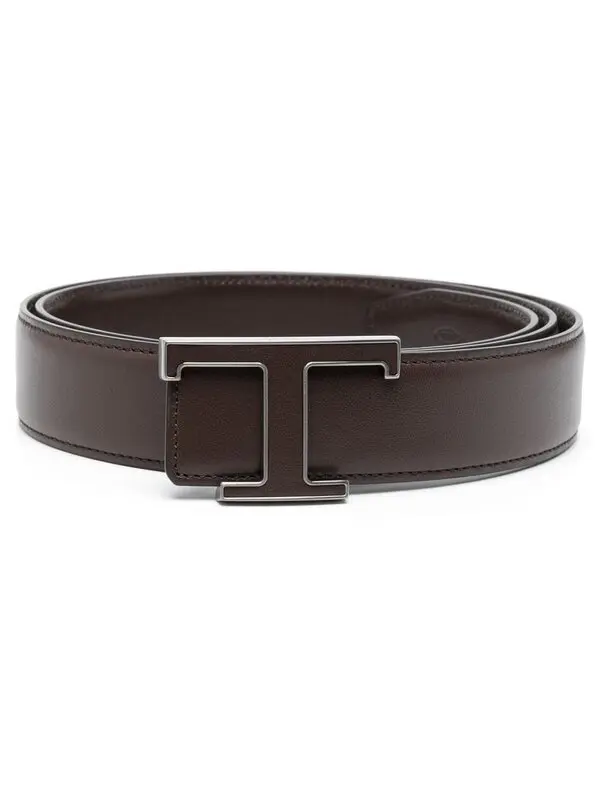 TOD'S Logo-buckle Leather Belt - Brown