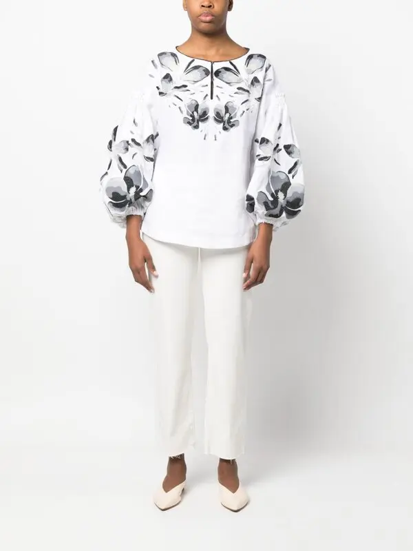 Yuliya Magdych Floral-embroidery Blouse