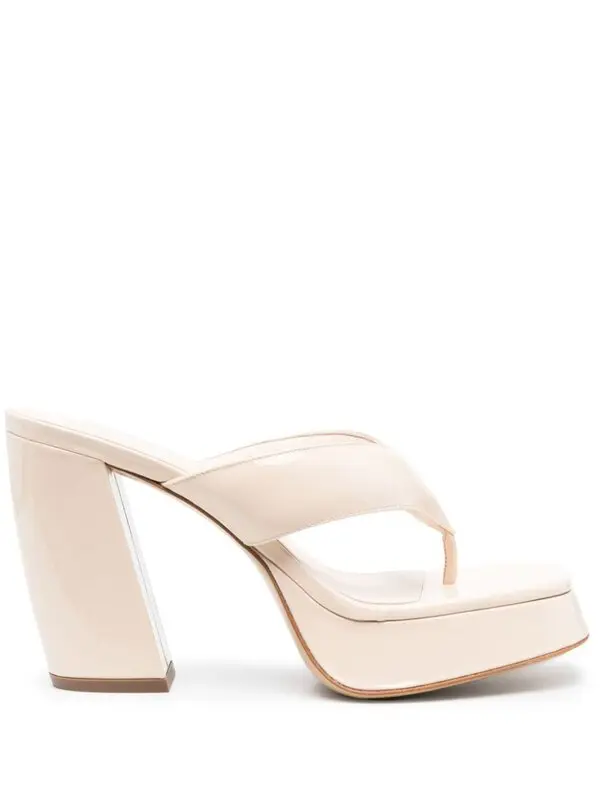 GIABORGHINI Gia 17 120mm Platform Mules - Neutrals