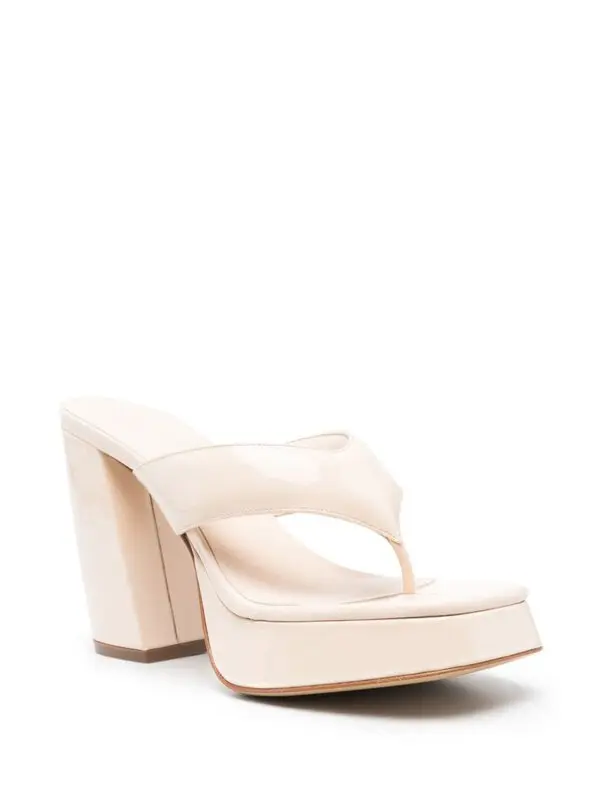 GIABORGHINI Gia 17 120mm Platform Mules - Neutrals