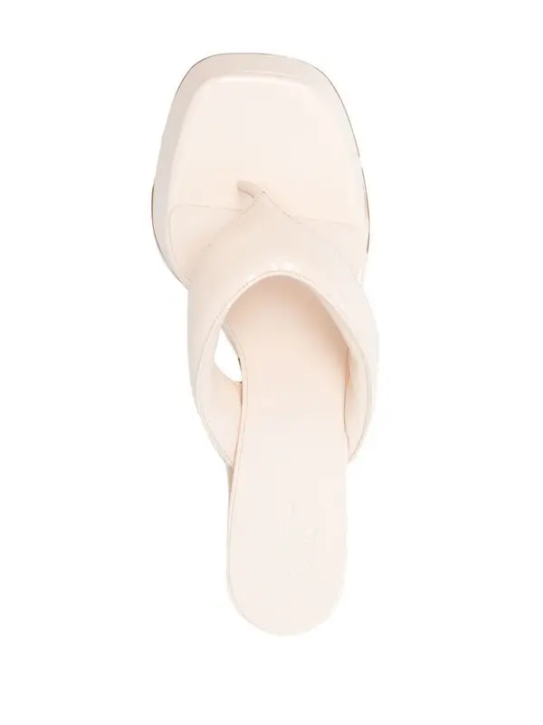 GIABORGHINI Gia 17 120mm Platform Mules - Neutrals