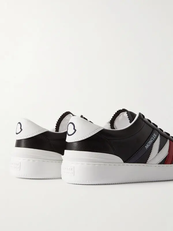 Moncler Monaco M Striped Leather Sneakers