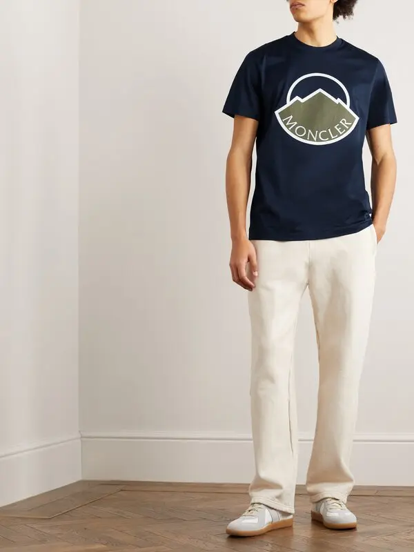 Moncler Logo-appliquéd Cotton-jersey T-shirt - Blue