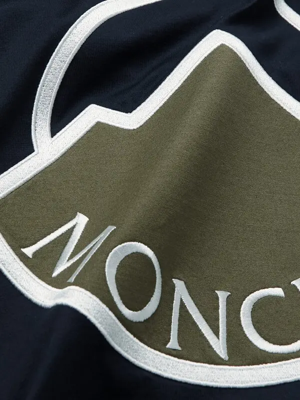 Moncler Logo-appliquéd Cotton-jersey T-shirt - Blue