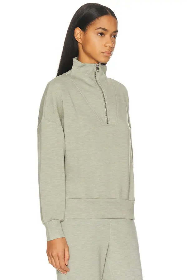 Varley Hawley Half Zip Sweatshirt - Shadow Marl