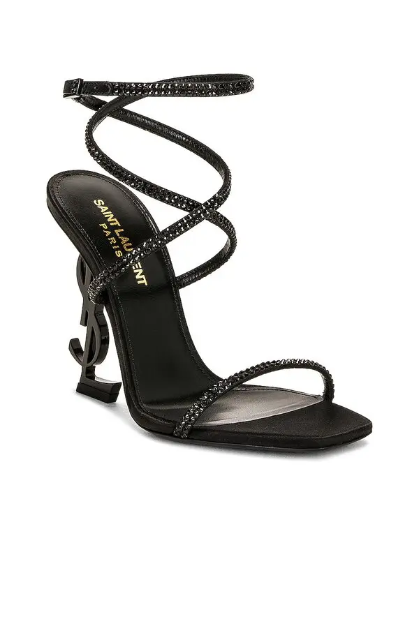 Saint Laurent Opyum Crystal Sandals Nero Jet Editorialist
