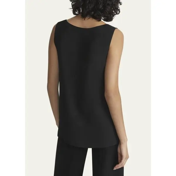 Lafayette 148 New York Finnley Scoop Neck Tank - Black