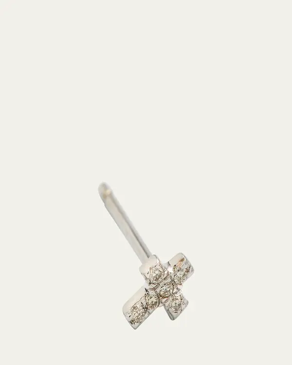 SYDNEY EVAN 14k Yellow Diamond Cross Single Stud Earring