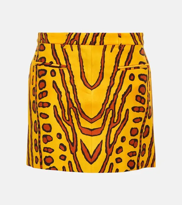 Altuzarra Zola Printed Linen-blend Miniskirt
