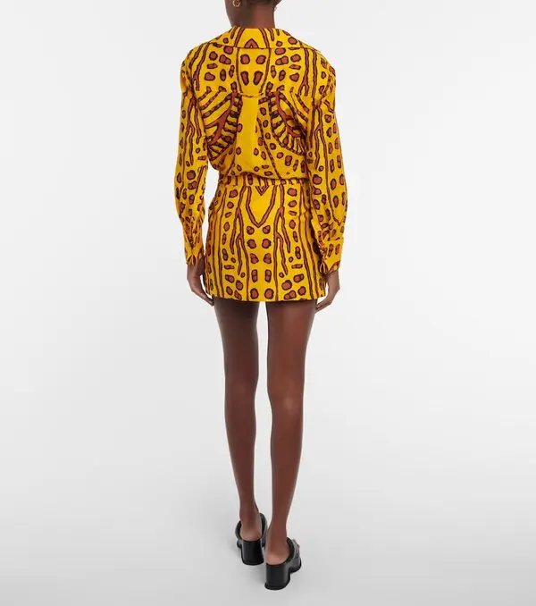 Altuzarra Zola Printed Linen-blend Miniskirt