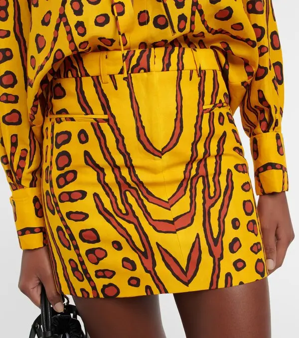 Altuzarra Zola Printed Linen-blend Miniskirt