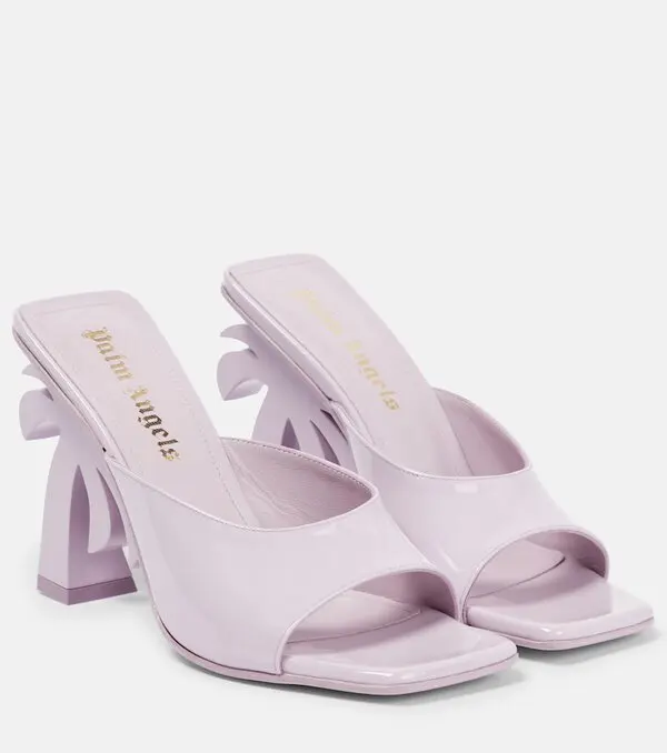 Palm Angels Palm Beach Patent Leather Mules - Pink