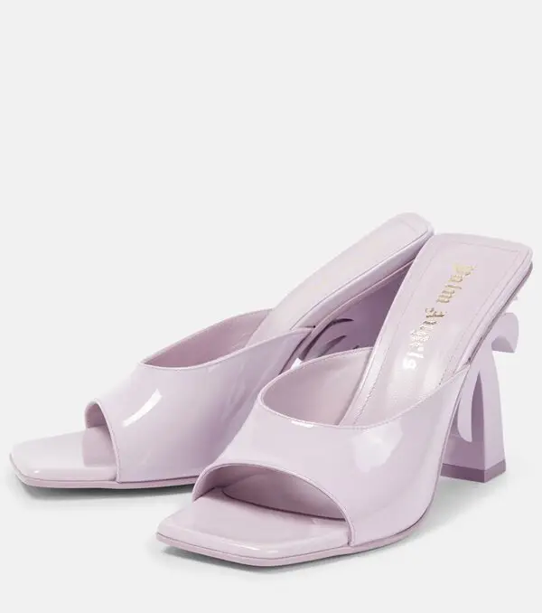 Palm Angels Palm Beach Patent Leather Mules - Pink