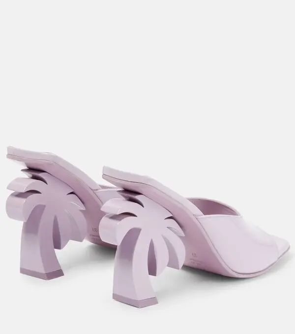 Palm Angels Palm Beach Patent Leather Mules - Pink