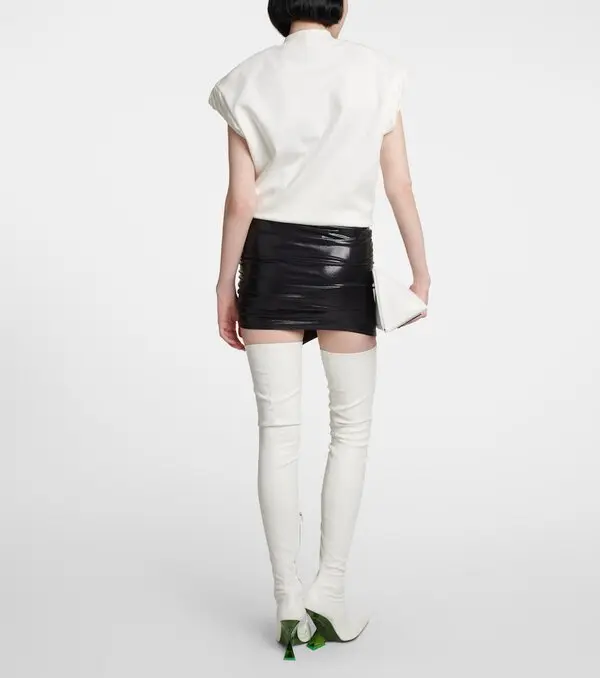 Attico Ruched Jersey Miniskirt