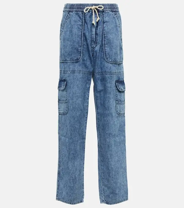 MARANT ETOILE Viamao Straight-leg Chambray Pants - Blue